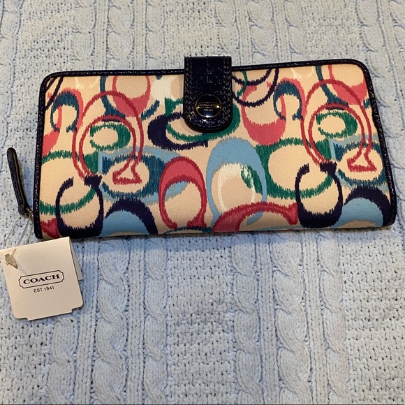 Coach | Bags | Nwt Coach Ikat Accordion Zippered Wallet | Poshmark